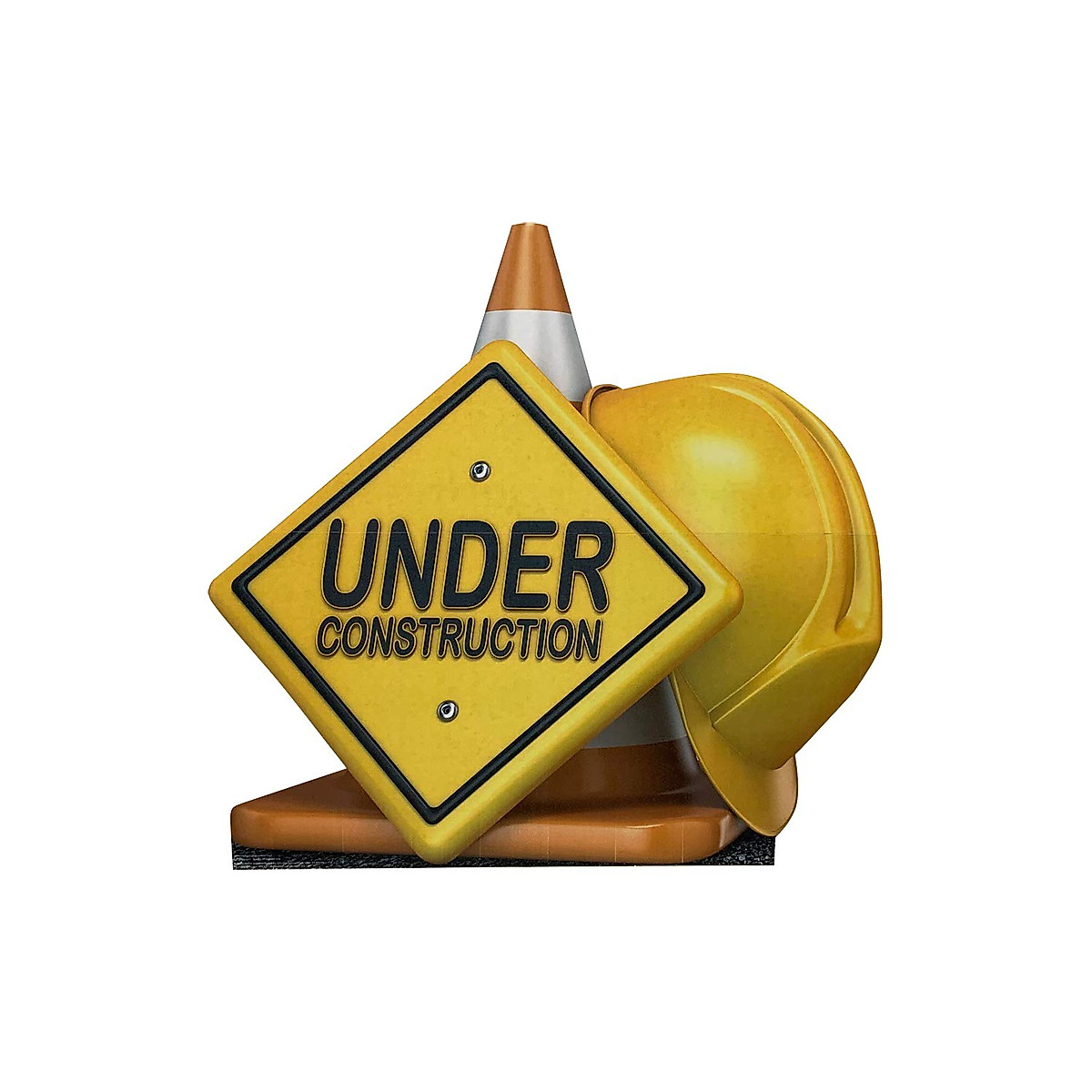 Cardboard People Under Construction Sign Life Size Cardboard Cutout Standup