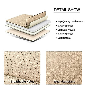 SPEED TREND Car Seat Covers – Premium PU Leather for Ultimate Comfort & Protection, Easy Installation and Universal Fit for Most Cars SUVs Trucks (ST-001 Full Set, TAN)