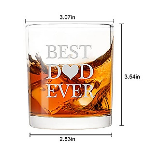 Dad Gift - Dad Whiskey Glass 10oz, Best Dad Ever Old Fashioned Whiskey Glass for Men, Dad, New Dad, Gift Idea for Father's Day, Christmas, Birthday, Baby Shower