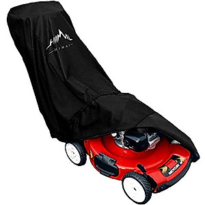 Himal Outdoors Lawn Mower Cover - Heavy Duty 600D Polyester Oxford Waterproof, UV Protection Universal Fit with Drawstring & Cover Storage Bag, Black