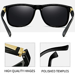 Joopin Polarized Big Black Sunglasses for Men, Trendy Large Square Sun Glasses for Women UV Protection, Retro Thick Frame Driving Sunnies Shades