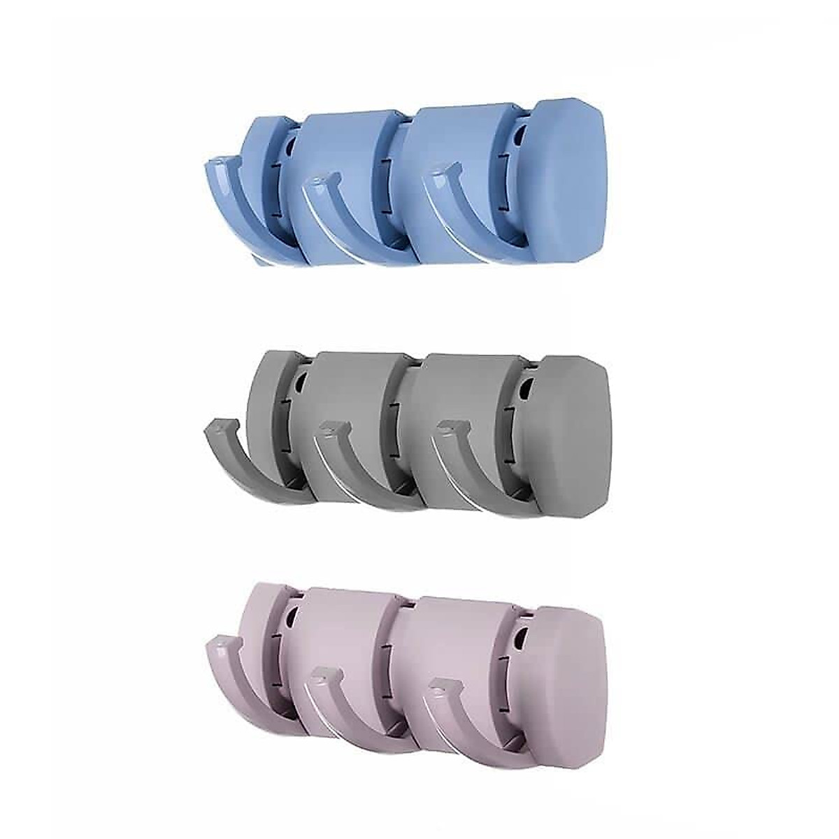 Wall Mount Floating-Coat Rack - Modern Hanger, Stylish, Space-Saving Hanger with Retractable Hooks for Hanging Cups, Bags and More Plastic 3 Hooks 2 Colors Changeable