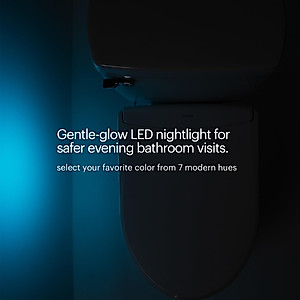 Brondell LS1800-RW Swash Electric Bidet Toilet Seat with Oscillating Stainless Steel Nozzle, Warm Air Dryer, Heated, Night Light, Gentle Close Lid, Thin Profile, Remote Control, Round