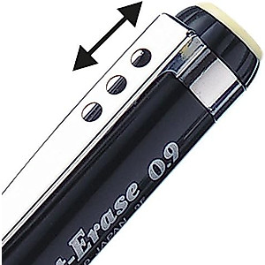 Pentel Mechanical Pencil 0.9 mm Twist Erase III - Twist Up Eraser - Pre-Loaded Super Hi-Polymer HB Lead - Black Barrel - 3-Pack - Thick Point