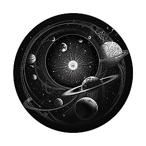 Aesthetic dark cute hippie moon black pagan Illuminati PopSockets Standard PopGrip