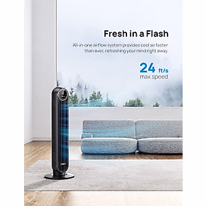 Dreo Tower Fans for Bedroom with Remote Control and Voice Assistant (DR-HTF007)