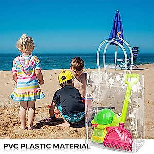 CZWESTC 36 Pcs Clear PVC Gift Bags with Handles, Small Transparent Gift Wrap Bags, Clear Tote Bag, Reusable Shopping Bags with Handle for Merchandise, Retail, Small Business (9.06 x 6.3 Inch)