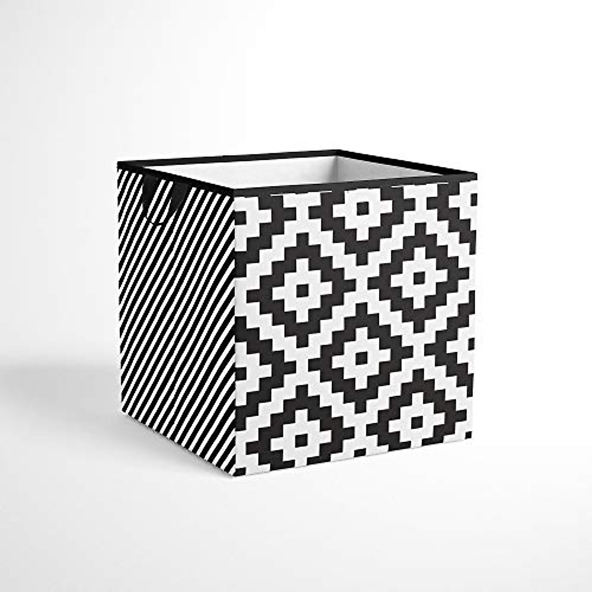 Bacati Love Diamonds/Stripes Kids Storage (Small Tote 10 x 10 x 10 inches, Black)