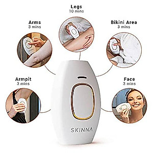 Skinna IPL Laser Hair Removal System | Laser Hair Remover, Permanent Hair Removal for Women & Men | Hair Laser Removal at Home for Face, Arms, Legs, Body, Bikini Line | Painless Hair Removal Laser