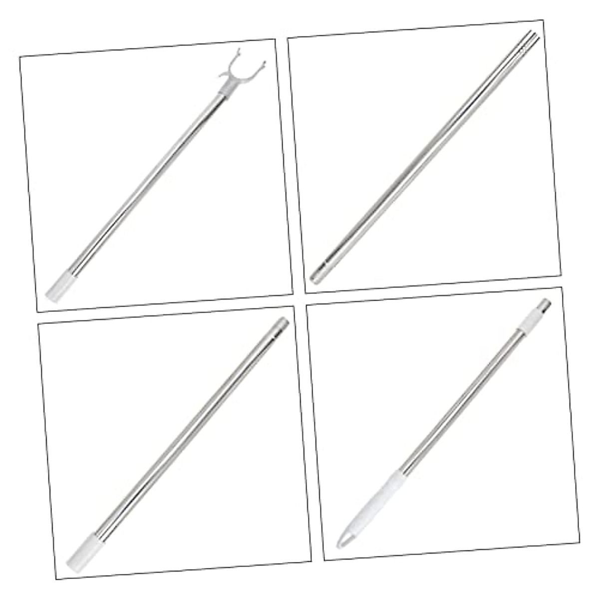 Cabilock 4pcs Clo Metal Fork Utility Cm Pole Balcony Hooks Tool Reaching Garment Ceiling Outdoor High Drying with Reach Rack Clothing Clothesline Steel Hanger Prop Pull Wardrobe Poles