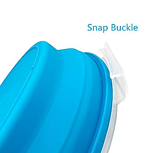 CARTINTS 1100ml Large Collapsible Food Storage Containers with Lids Silicone Food Container Collapsible Silicone Leftover Containers, Microwave Freezer Safe, For Camping Travel, 3Pack, Blue