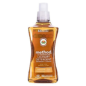Method Liquid Laundry Detergent, Ginger Mango, 66 Loads Per Bottle, Hypoallergenic + Biodegradable Formula, Plant-Based Stain Remover, 53.5 Fl Oz (Pack of 1)