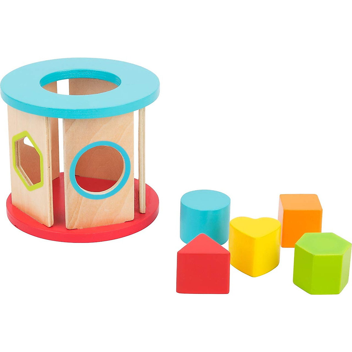 Small Foot Wooden Toys Motor Skills Toy Playset Collection with Pull-Along Zebra, Stacking Tower & Shape Sorting Games Designed for Children 12+ Months, Multi (11106)