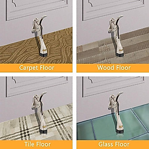 Gotega Door Stopper, 2 Packs Kickdown Door Stop with One Touch Adjustable Height and Rubber Tip 4 Inches, Heavy Duty Door Stops, Door Holder, Bottom of Door
