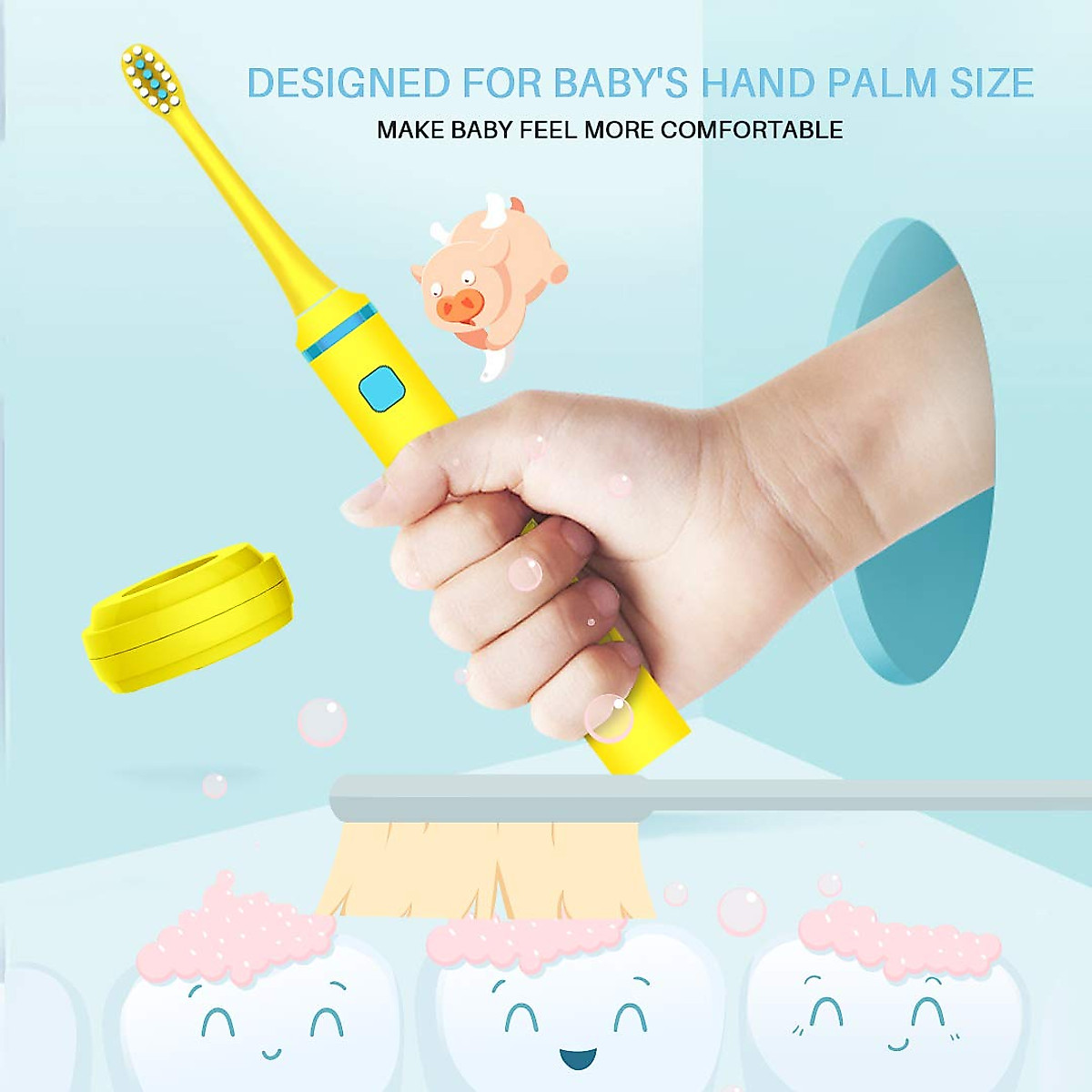 leyoung Kids Electric Toothbrush, Vibrating Toothbrush for Children Boys and Girls Age 3-13, with Smart Timer Rechargeable Electric Toothbrush, IPX7 Waterproof, Christmas Gift for Kids