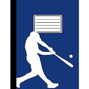 Composition Notebook Wide Ruled Baseball Batter In Blue Aesthetic Design For Kids And Boys. Cute Sports Book For Party Favors, School Writing Journals ... 110 pages (55 sheets) 9-3/4 x 7-1/2 inches