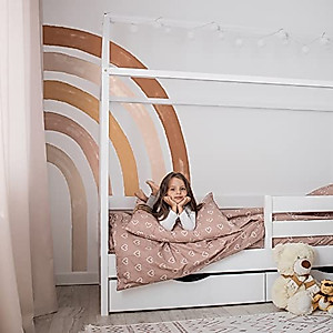 Haull 3 Pcs Large Rainbow Wall Decals Stickers Peel and Stick, Half Rainbow Boho Wall Sticker for Girls Kids Bedroom Decor Wallpaper Wall Decor for Kids Room Nursery Playroom, 78.74 x 47.24 Inch