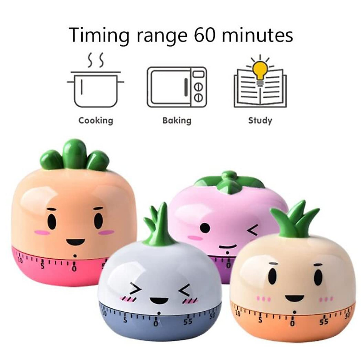 Hoshen Kitchen Food Cooking Mechanical Timer, Time Reminder, Manual Timer, Fruit and Vegetable Shape，Tomato