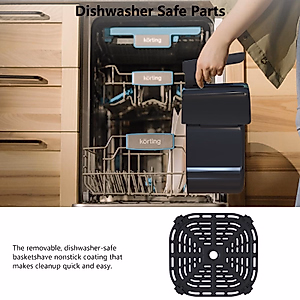 Adoolla 5.0 Qt Air Fryer Oven, Nonstick Cooker with Recipes, Oil Free, Electric Hot Air Fryer, Black