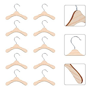 Balacoo 10pcs Wooden Pet Apparel Hangers Pet Clothes Hangers Pet Drying Rack Hangers Dog Clothing Hanging Rack Ultra Thin Space Saving Hook (14x14cm)