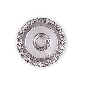 Arthur Court Designs Aluminum Grape Tray with Glass Chilling Bowl Keeps Fruit, Veggies, Cheese, Meat, or Any Chilled appetizers at The Perfect Temperature 14 Diameter x 4.5 inch Tall