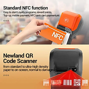 POS PDA H10 Receipt Printer Android 13 and 58mm High Speed Thermal Printer 5.5’ Touch Screen. Handheld Mobil Point of Sale Tablet. Scan 1D/2D/QR barcodes and NFC. 2GB Ram+16GB ROM