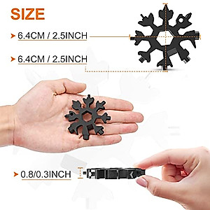 Gifts for Men, 18-in-1 Snowflake Multitool, Cool Gadgets Tools for Men, Camping Accessories, Gifts for Him, Boyfriend, Dad, Husband, Grandpa, Birthday Gifts for Men Who Have Everything (Black)