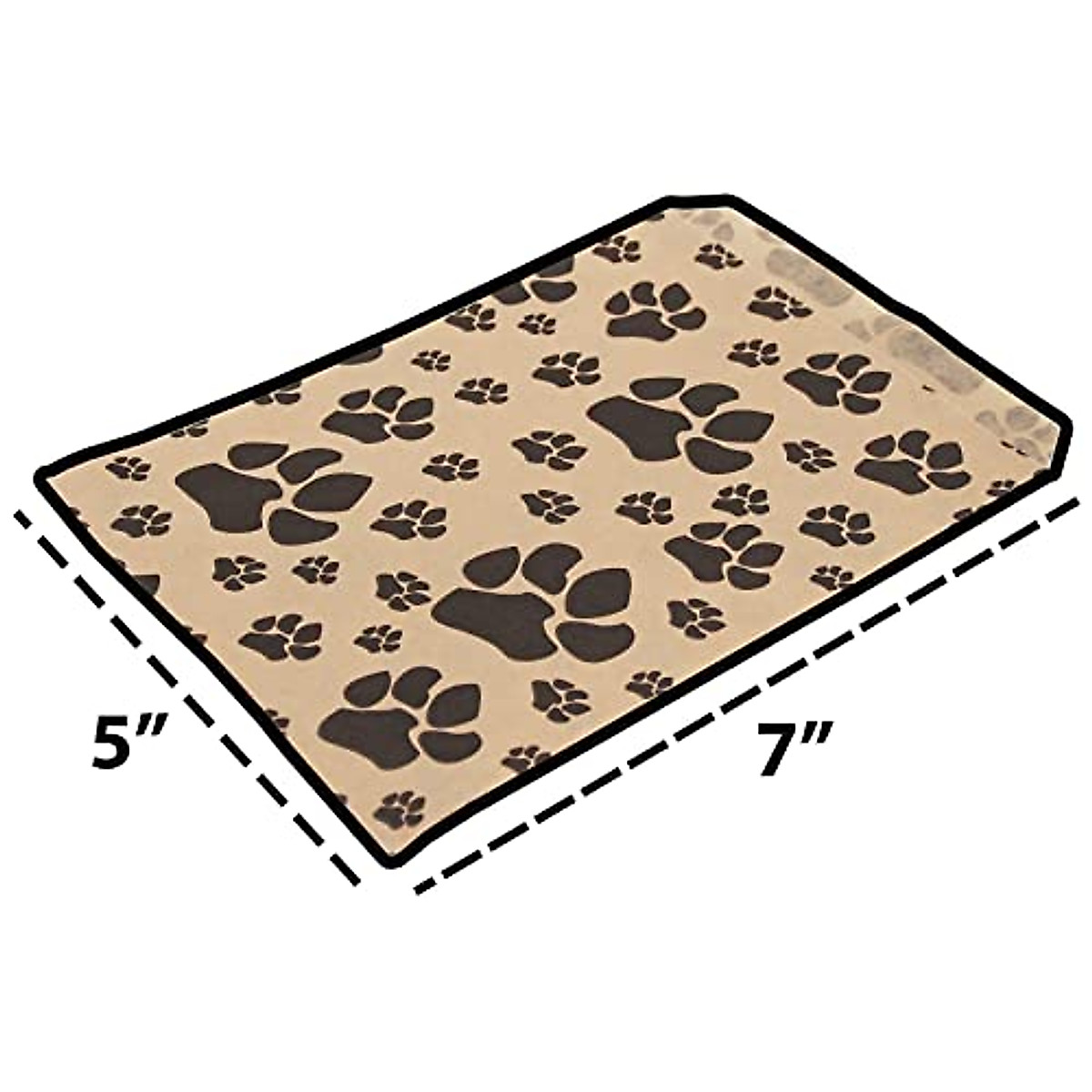 CuteBox Pawprint Kraft Flat Paper Gift Bags 300pcs (5" x 7") for Crafts, Party Favors, Retail, Merchandise, Tradeshows, Handmade Goods, Arts and Crafts, Outdoor Events, Holidays, Weddings