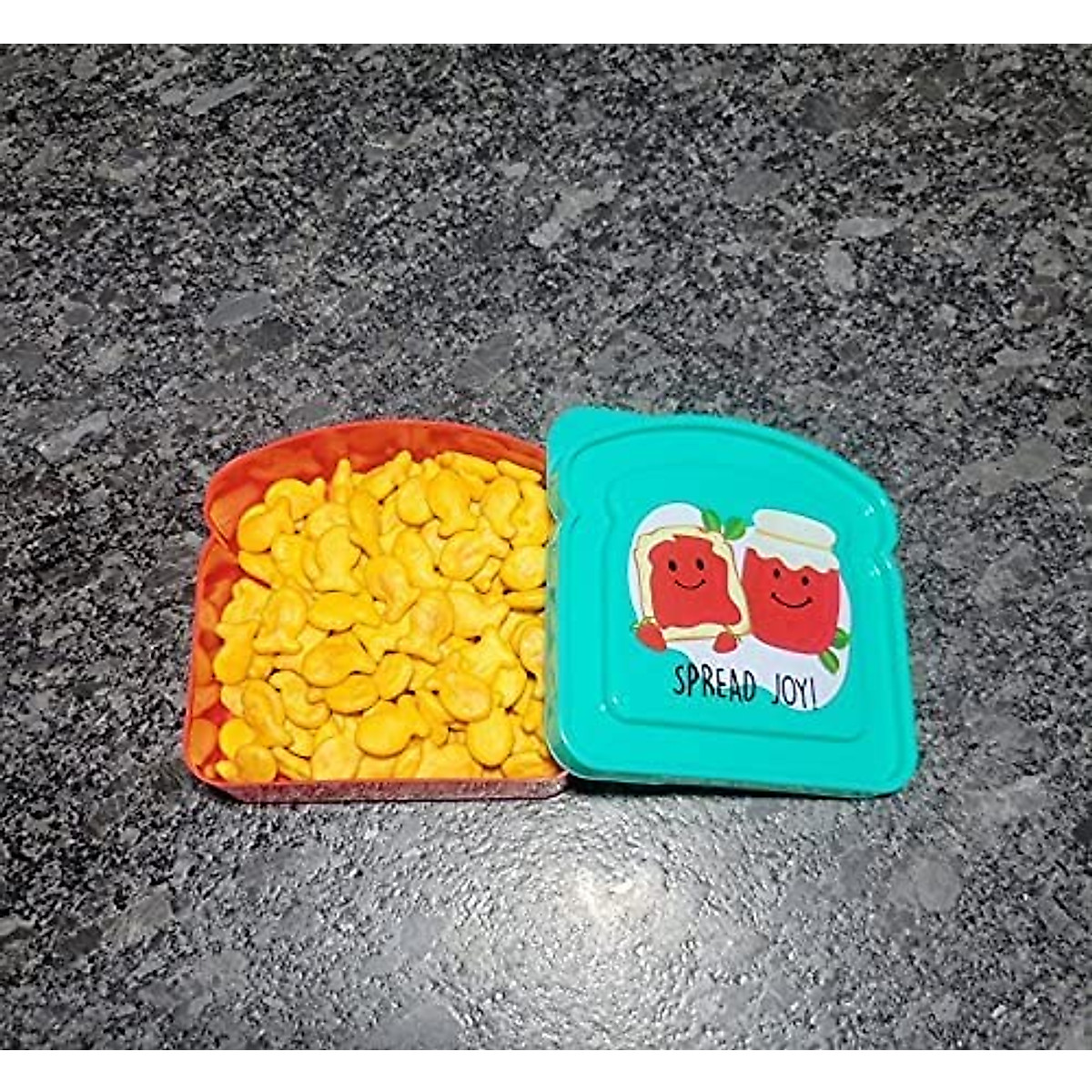 Innovarix Set of 3 Food Storage Sandwich Containers, 2 cups / 16 oz / 490 ml - 3 Different Designs. Great for Meal Prep. Kids or Adult Lunch Box - BPA Free and Reusable