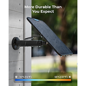 Reolink 6W Solar Panel Black, Non-Stop Solar Power Supply for All Wireless Battery Camera Outdoor, Compatible with TrackMix/Argus PT Ultra/Duo 2/Eco Ultra/3 Ultra, Waterproof, Adjustable Mount(Black)