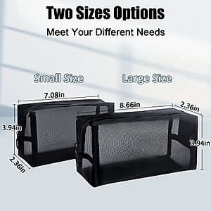 Aosbos Large Pencil Pouch Aesthetic Pencil Case Clear Pencil Box Mesh Pencil Bags with Zipper Pen Pouch Pen Storage Pouch, Grey