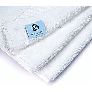 White Classic Luxury Bath Towels Large - Cotton Hotel spa Bathroom Towel |30x56 | 4 Pack | White