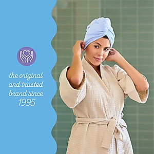 Turbie Twist 2-Pack Microfiber Hair Towel for Beauty, Travel, Gifting - Hair Wrap Turban for Straight, Wavy & Curly Hair - Premium Hair Care - Grey & Blue