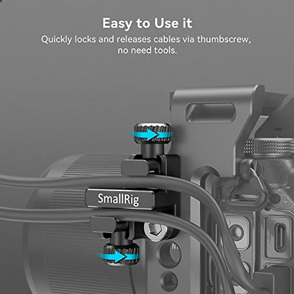 SMALLRIG Cable Clamp Lock for HDMI Cable Microphone Cable Power Cable SDI Cable - BSC2333