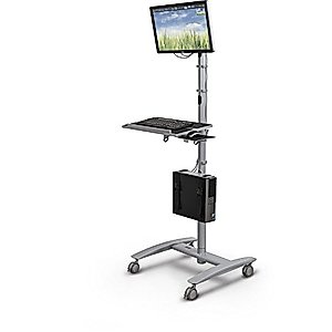 Balt 27614 Beta Sit Stand Mobile Workstation Cart, 67" H x 32" W x 33" D