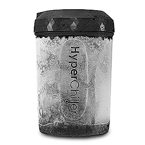 HyperChiller HC3 Patented Iced Coffee/Beverage Cooler, NEW, IMPROVED,STRONGER AND MORE DURABLE! Ready in One Minute, Reusable for Iced Tea, Wine, Spirits, Alcohol, Juice, 12.5 Oz, Black