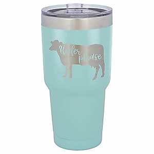 HEIFER PLEASE Teal 30 oz Tumbler With Straw and Slide Top Lid | Stainless Steel Travel Mug | Compare To Yeti Rambler