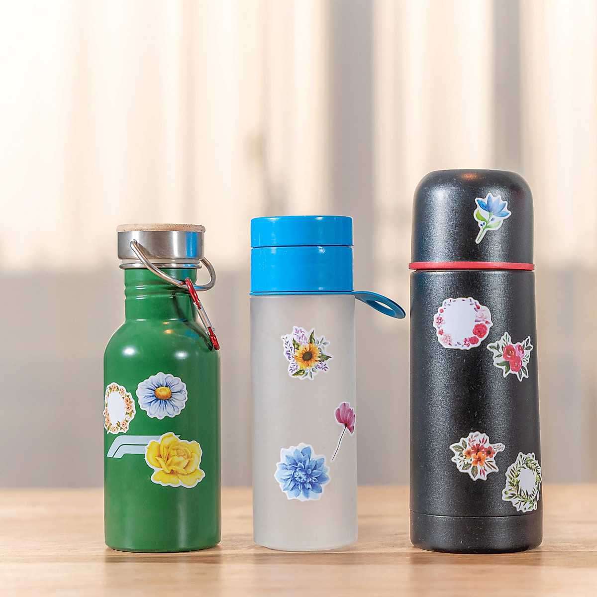 Mr. Pen- Floral Stickers Laptop, 74 pcs, Stickers for Water Bottles, Flower Stickers, Cute Stickers, Stickers for Teens, Stickers Aesthetic, Laptop Stickers, Waterproof Stickers