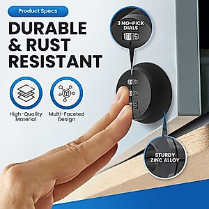 FJM Security Combi-Cam 7850R-S-Black Combination Cam Lock, 5/8" Black Finish