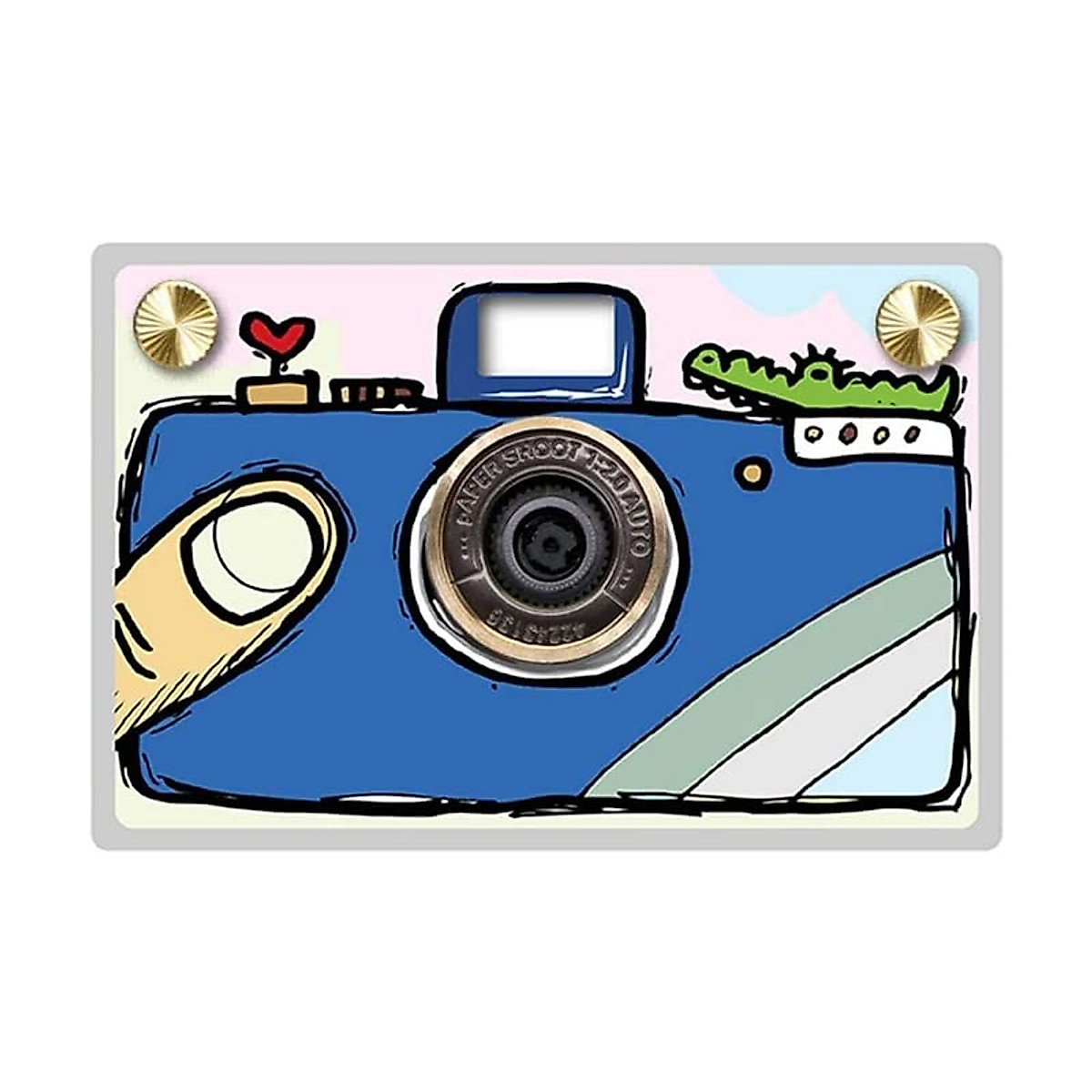 Paper Shoot Camera | Case Only - (Multiple Designs) Blue Hand Drawn
