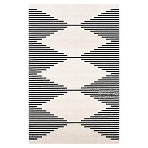 Poly and Bark Mekko 6'x9' Area Rug, 6' x 9', Mist White