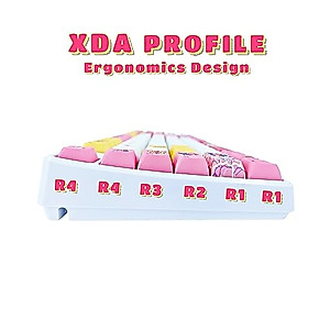Kirby Pink XDA Keycaps for MX Switches Cute Japanese Anime Mechanical Gaming Keyboard, PBT Custom Key Caps Set