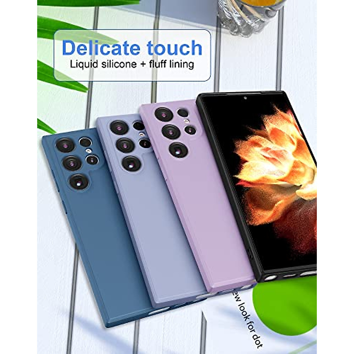 Foluu Silicone Case for Samsung Galaxy S23 Ultra, Liquid Gel Rubber Bumper Case with Soft Microfiber Lining Cushion Slim Hard Shell Shockproof Protective Cover for Galaxy S23 Ultra 5G 2023 (Black)