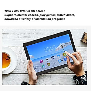 Yoidesu 10.1in Tablet, Electronics Tablet PC Dual SIM Triple Camera 8 Core CPU 16GB ROM 1GB RAM, HD Touch Screen 3G Phone Tablet 100‑240V