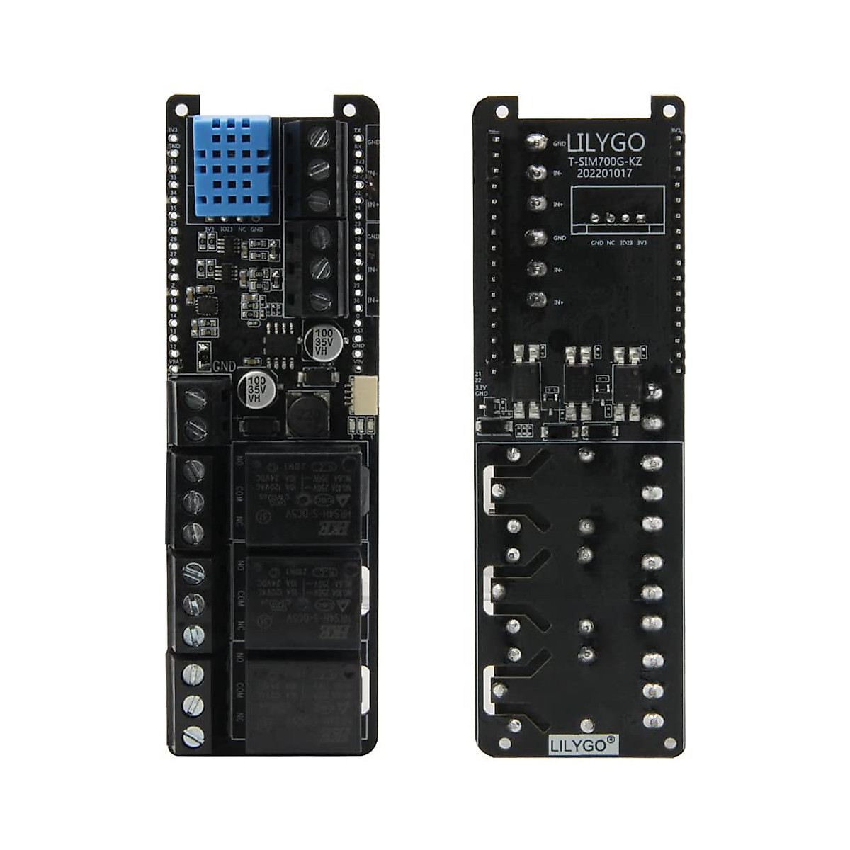 LILYGO T-SimHat Expansion Board with CAN RS485 3-Way Relay DHT11 INA219 QMI8658 Compatible with T-SIM7000G TTGO Development Board (Pin Solder Version)
