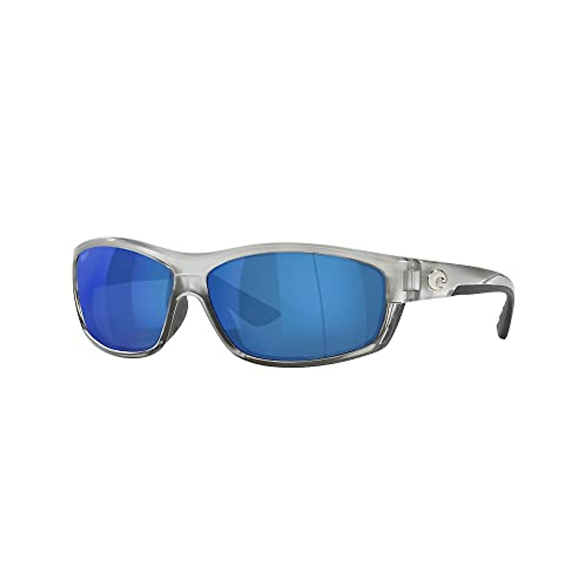Costa Del Mar Mens Saltbreak Rectangular Sunglasses, Silver/Grey Blue Mirrored Polarized-580P, 65 mm