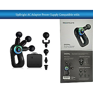 UpBright AC/DC Adapter Compatible with REATHLETE DEEP4S PRO Percussive Massager Therapy Deep Tissue Device Percussion Massage Gun DEEP4s-U-A DEEP4s-U-B DEEP4s-U-C ZESO Power Supply Battery Charger PSU
