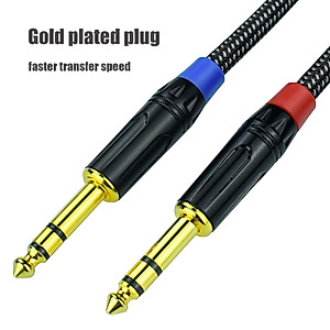 Ihurllu Balanced 1/4" TRS to XLR Male Patch Cable, 10Feet Quarter Inch 6.35mm to 3pin XLR Male Microphone Cable, Heavy Duty Nylon Braided, Gold Plated Plug, for Mixer, Speaker, Studio Monitor -2Pack