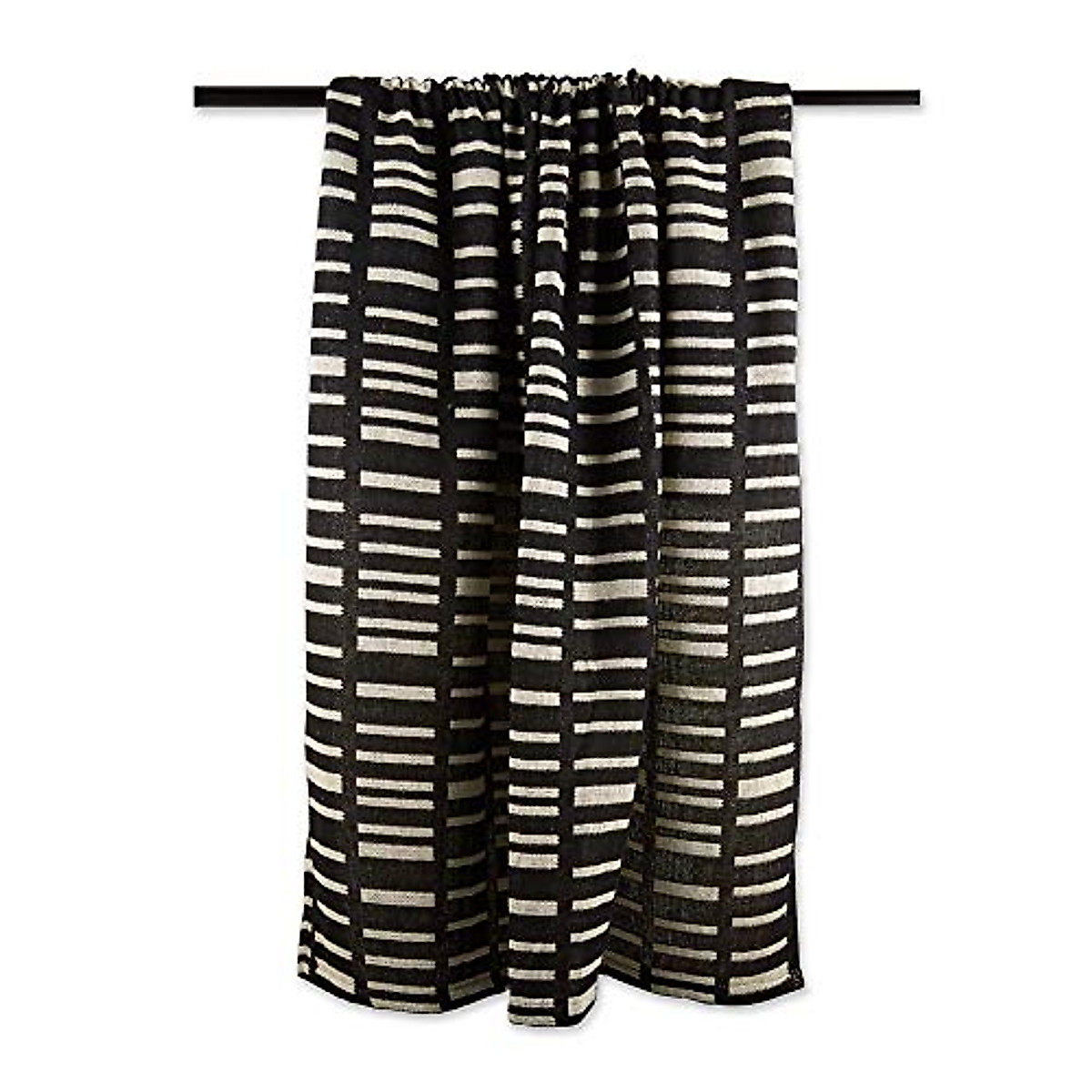 DII Urban Geometric Collection Cotton Throw Blanket, 50x60, Black