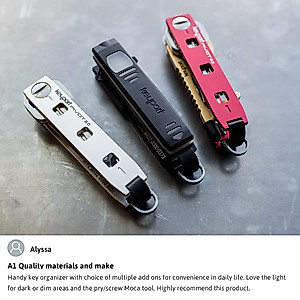 Keyport Pivot 2.0 Essential Bundle - Premium Multitool Keychain | Key Organizer + Keychain Flashlight + Bottle Opener + Lost & Found ALL-IN-ONE | Modern Keychain | Aircraft Aluminum (Black)